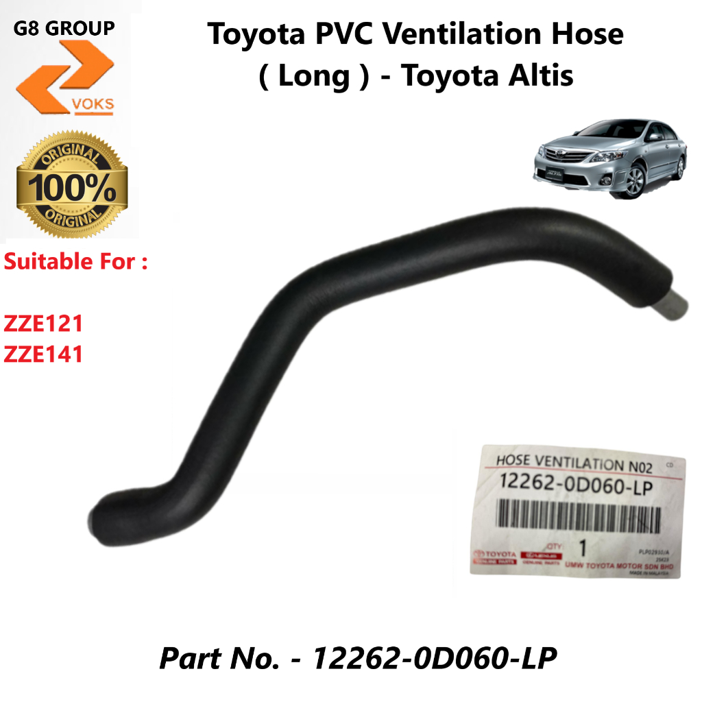 Toyota PVC Ventilation Hose ( Long ) - Toyota Altis ( 12262-0D060-LP ...