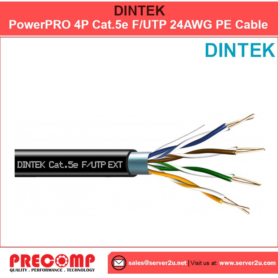 DINTEK PowerPRO 4P Cat.5e F/UTP 24AWG PE Cable - Black (1103-03010 ...