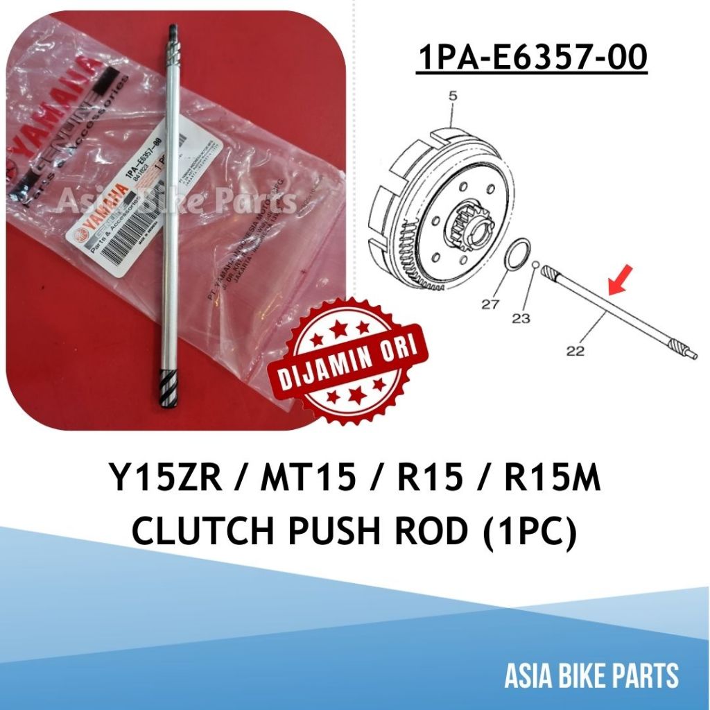 Yamaha Original Y15ZR / MT15 / R15 / R15M Clutch Push Rod 2 Panjang ...