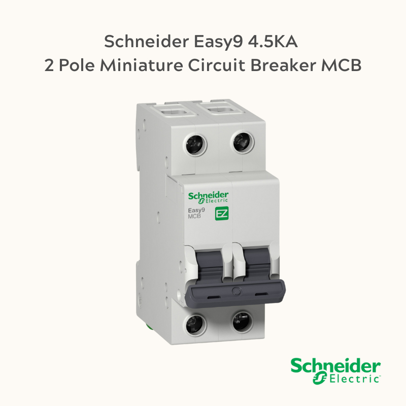 Schneider Easy9 4.5KA 2 Pole Miniature Circuit Breaker MCB 6A /10A /16A /20A /32A /40A /63A ...