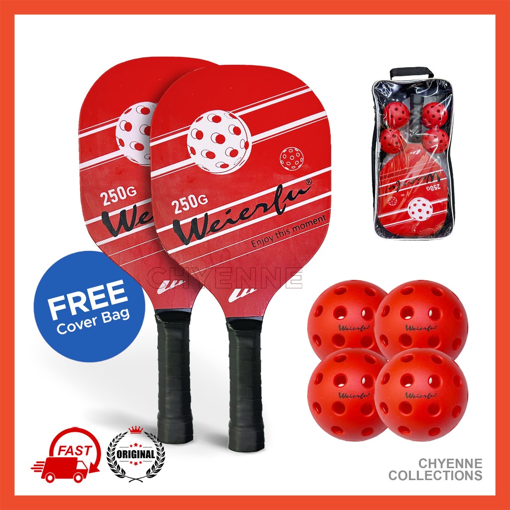 Weierfu Pickleball Paddles Set with 4 Balls & Cover Beginner Full Set ...