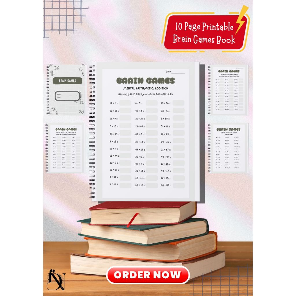 PDF Printable Brain Games Book | Buku Mengira | Mental Math | Math ...