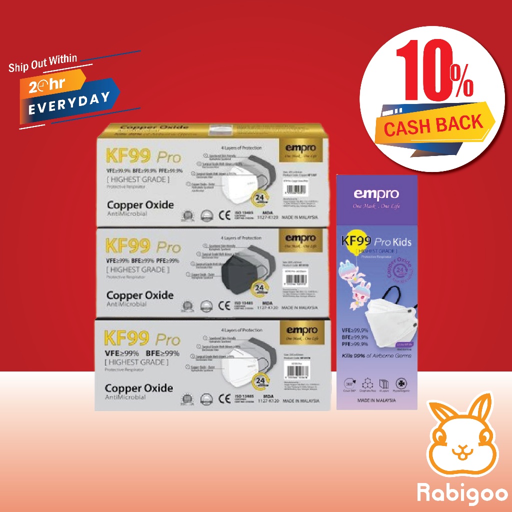 [CASHBACK 10%] EMPRO RESPIRATOR KF99 PRO COPPER OXIDE ANTIMICROBIAL ...