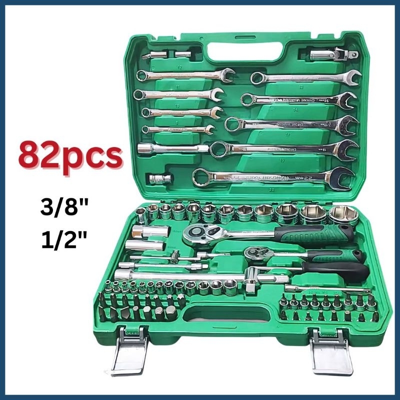 82 pcs Socket Set Ratchet Box Socket Set Box Set Spanner Set Wrench Set Tools Set | Shopee Malaysia