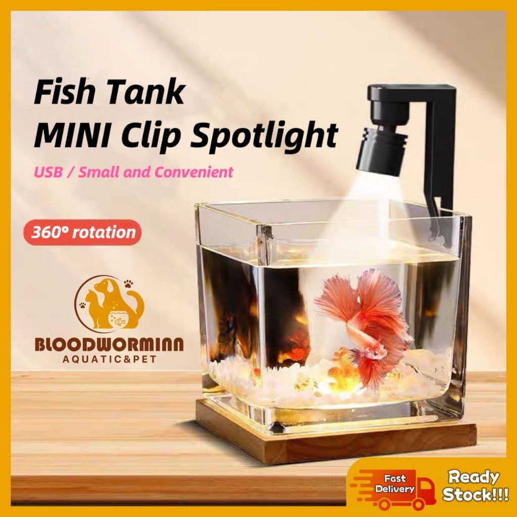 USB Fish Tank LED Light Mini Small Fish Tank Spotlight Waterproof ...