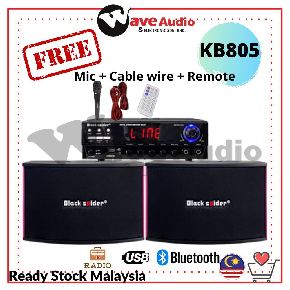Black Spider Karaoke System Package Set ( KB-805 ) 8 INCH Speaker [FREE ...