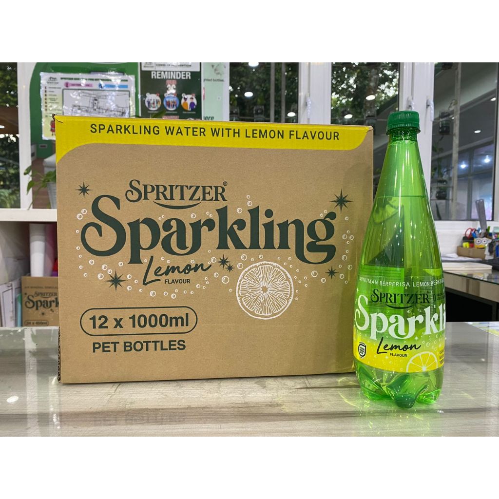 1.0L x 12 Spritzer Sparkling Natural Mineral Water - Lemon | Shopee Malaysia