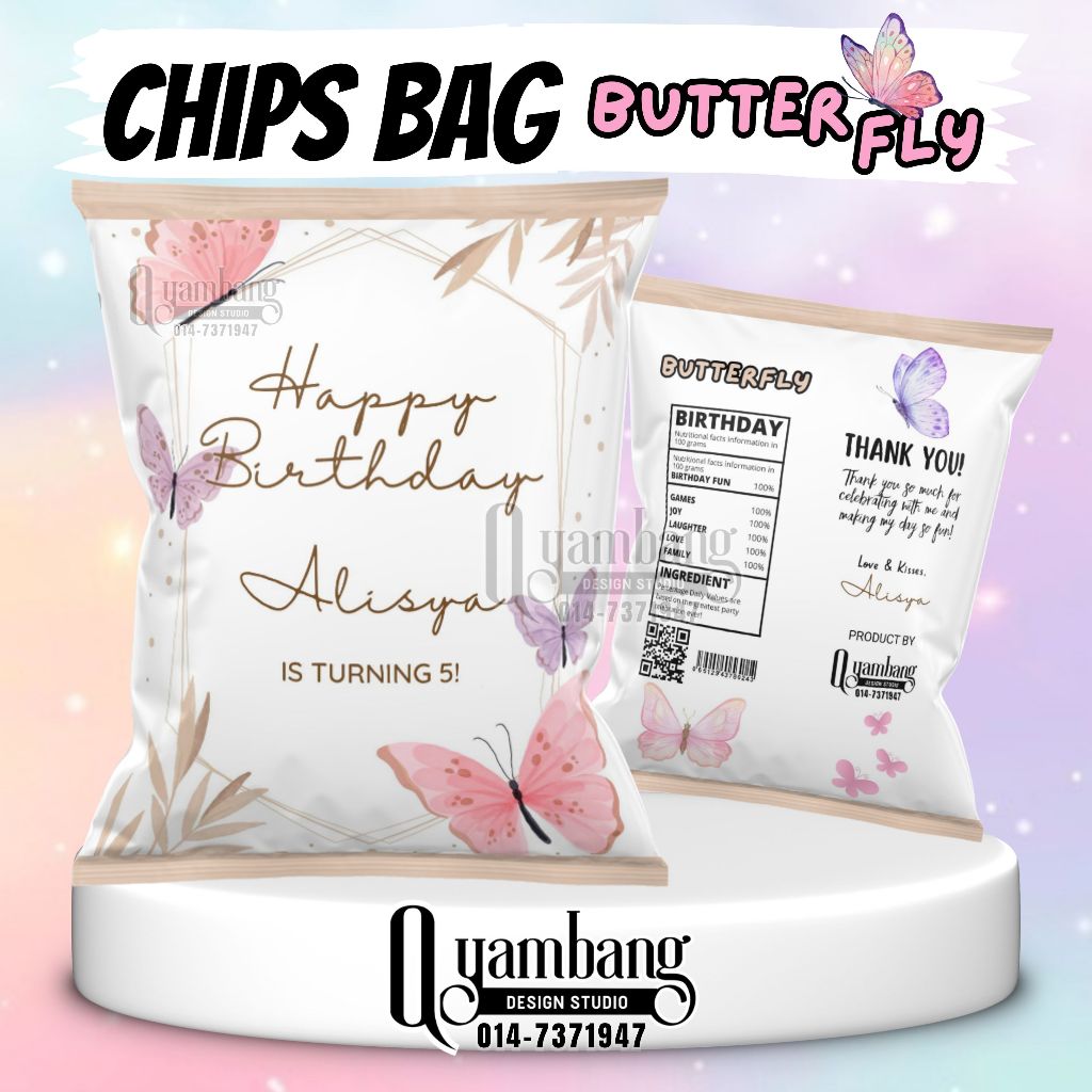 [SIAP 2 HARI] CHIPS BAG BUTTERFLY RAMA-RAMA / PARTY BAG - 1 PACK (10pcs ...