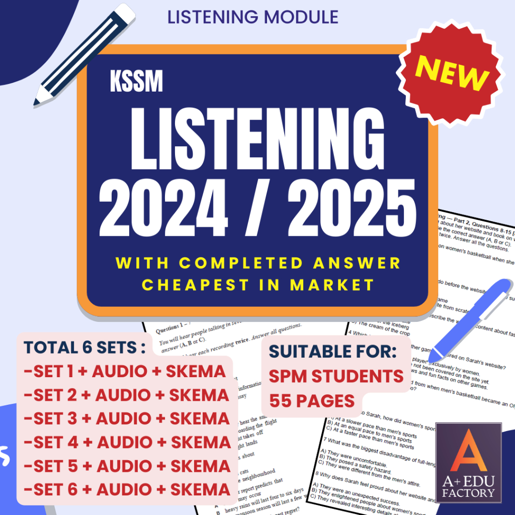 [📚PDF] NEWEST 6 SETS LISTENING MODULE 2024/2025 [SPM] LATIHAN DENGAN ...
