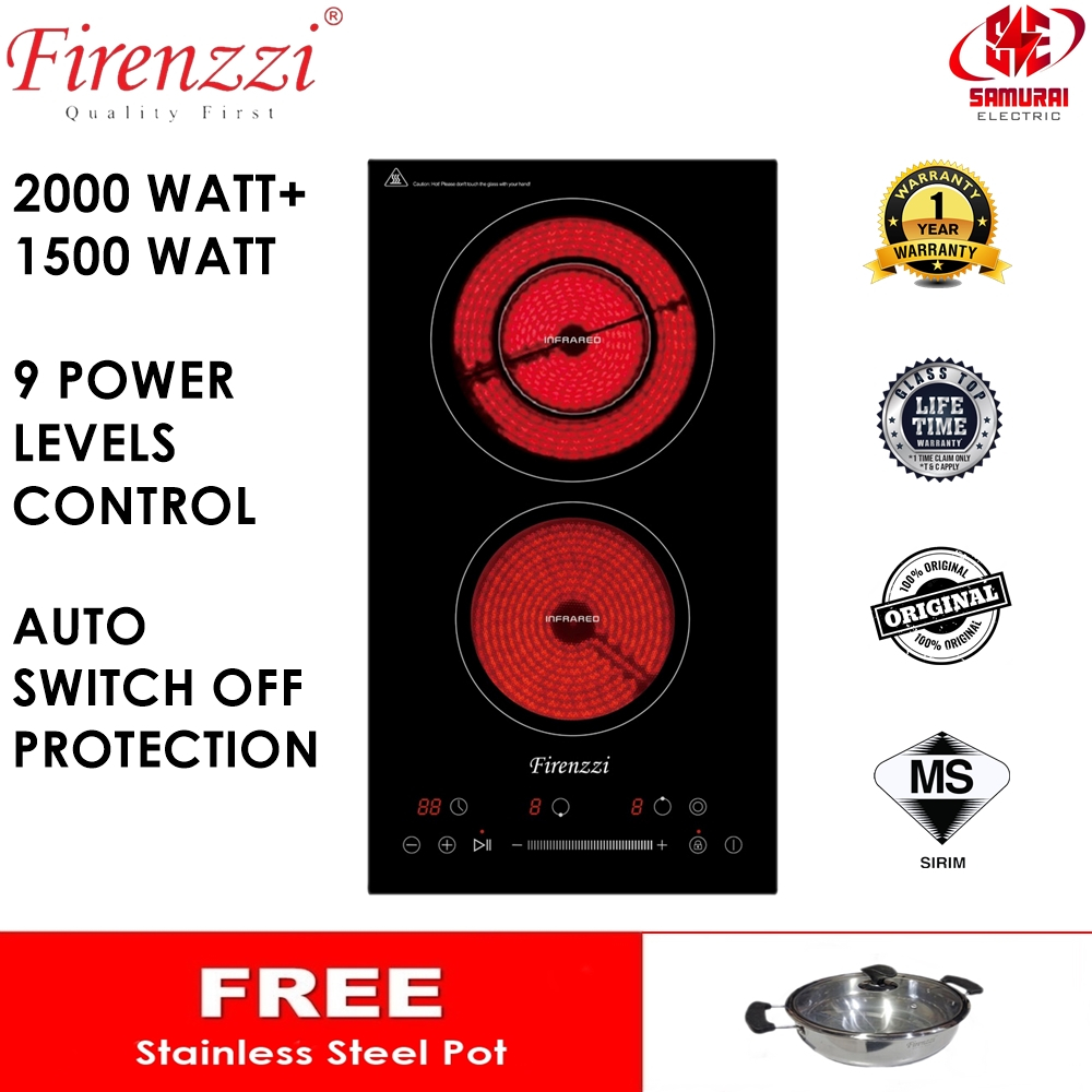 Firenzzi Built In Or Freestanding Ceramic Hob 2000 Watt + 1500 Watt ...