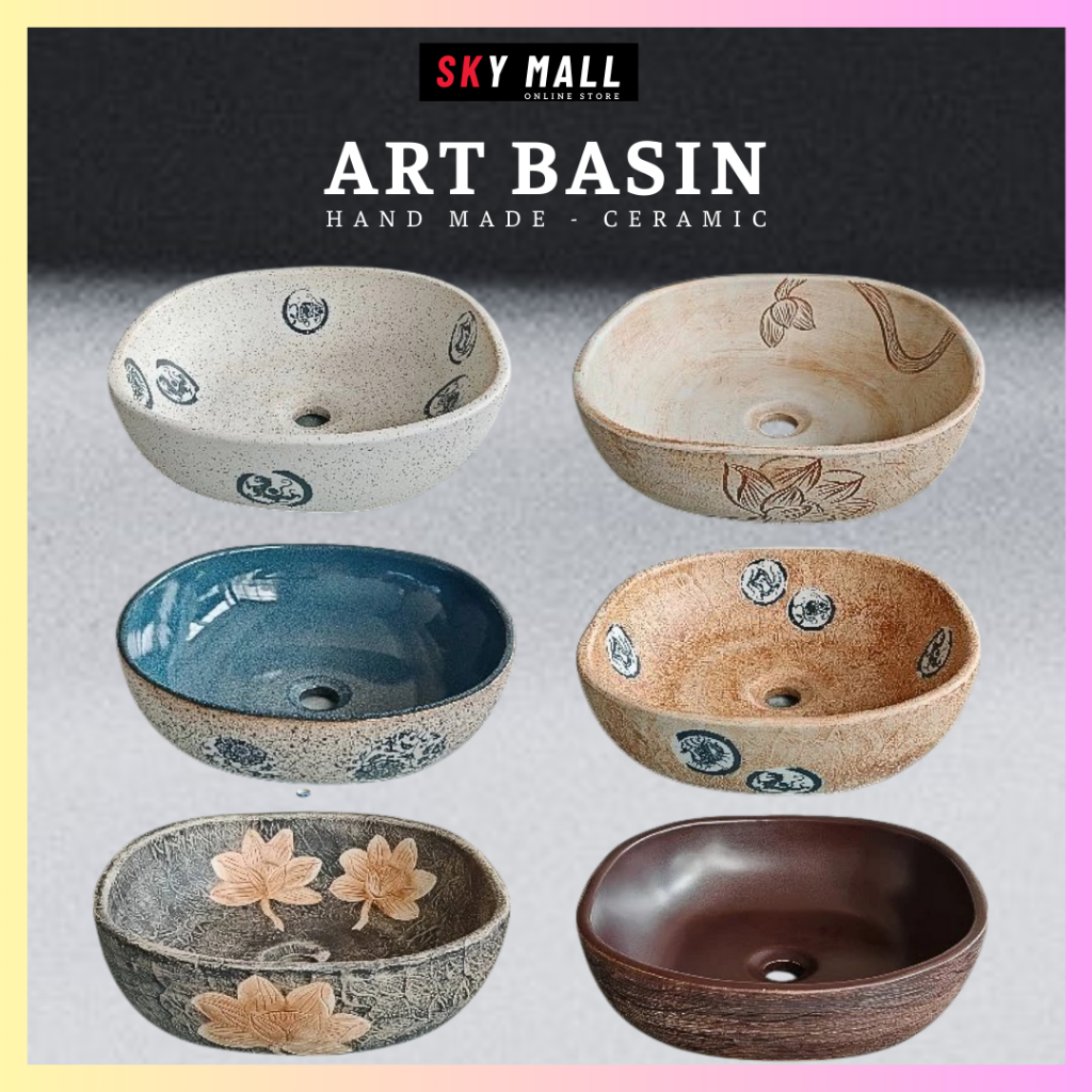 HANDMADE BASIN DESIGNER ART BASIN COUNTER TOP BASIN | Shopee Malaysia