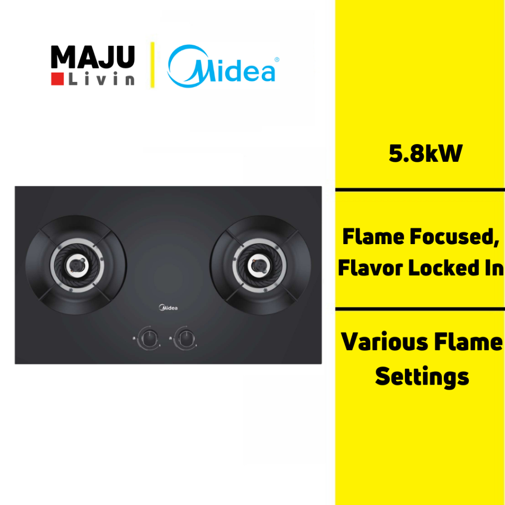MIDEA Built-in Gas Hob with 5.8kW Burners - MGH-2280GL | Shopee Malaysia