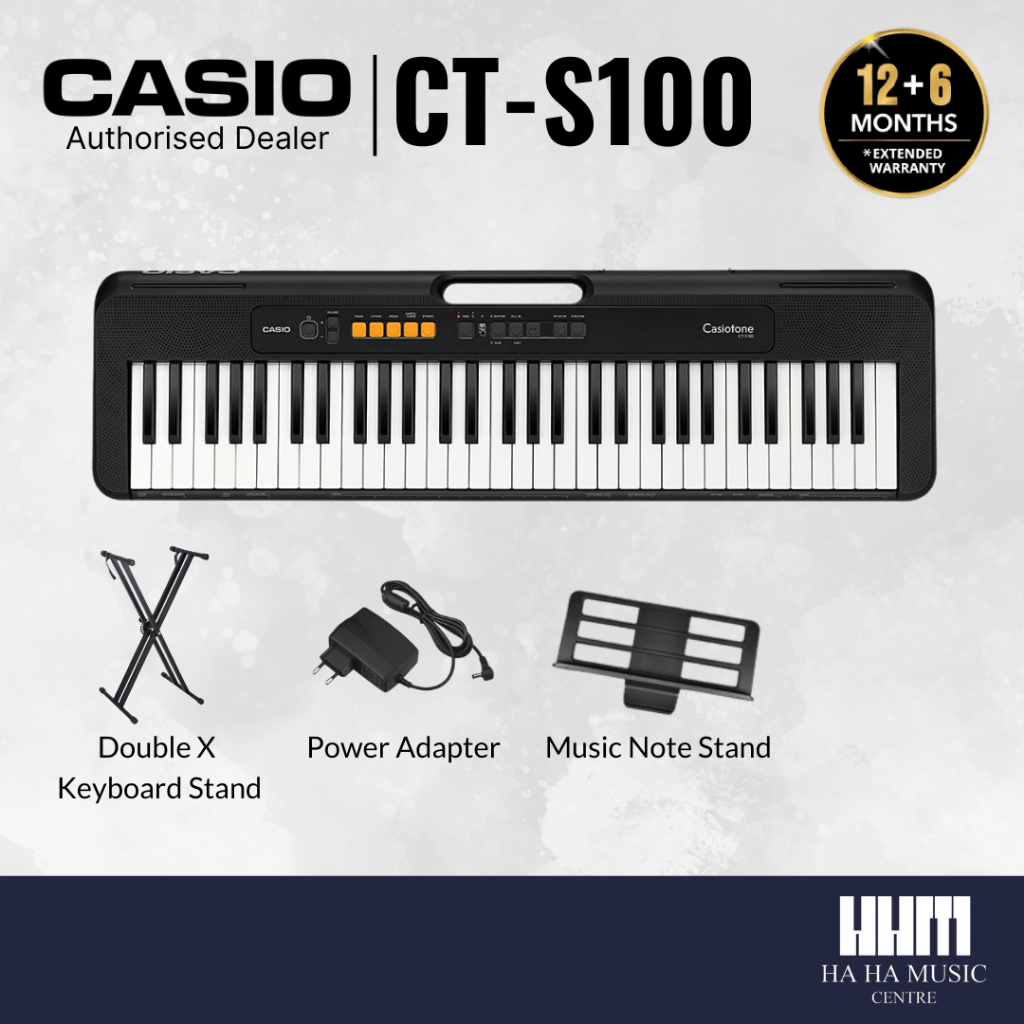 Casio CT-S100 Casiotone 61-Keys Keyboard with Keyboard Stand (CT-S100 ...