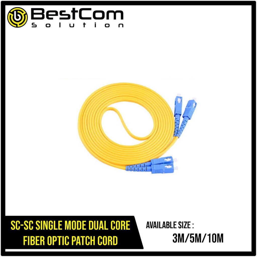 SC-SC SINGLE MODE DUAL CORE FIBER OPTIC PATCH CORD | Shopee Malaysia