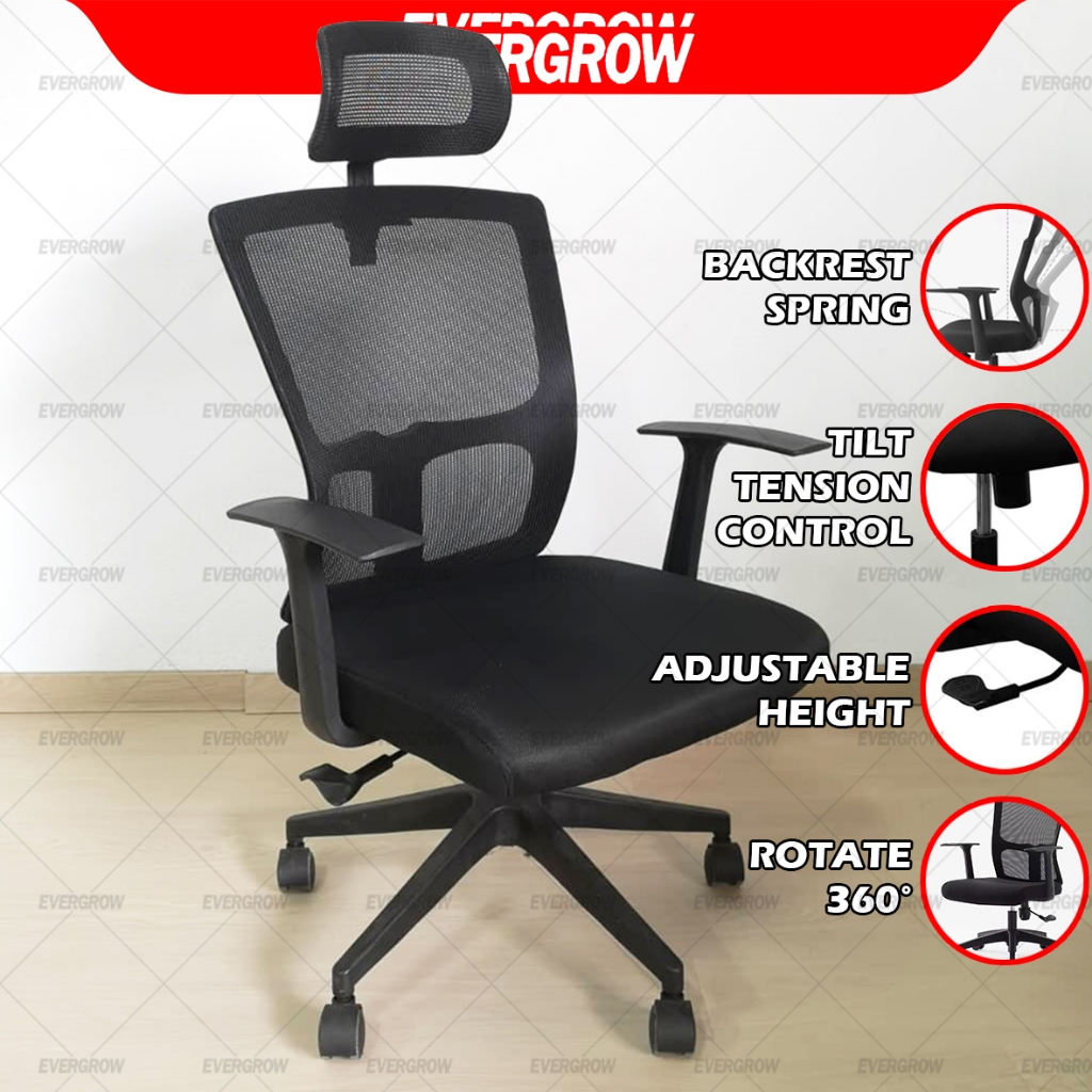 office chair study computer chair ergonomic kerusi office study chair ...