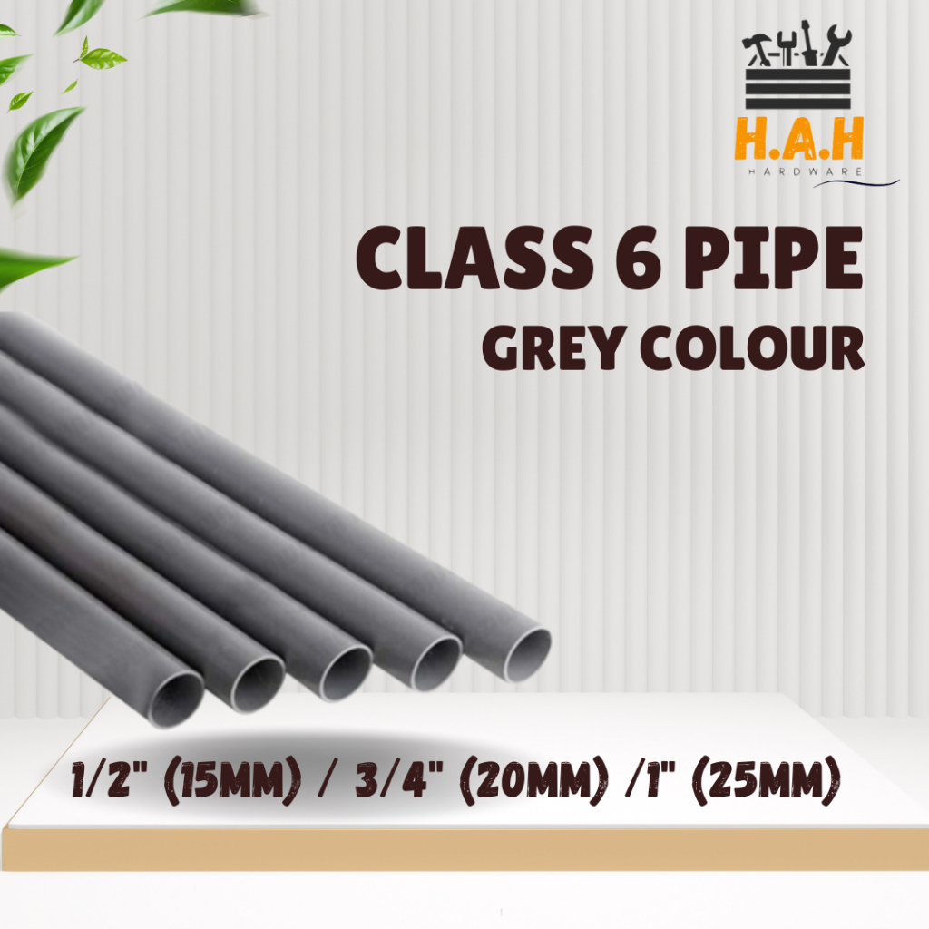 [Feet] 1/2"(15MM) / 3/4"(20MM) / 1"(25MM) PVC Class 6 Pipe Paip | Shopee Malaysia