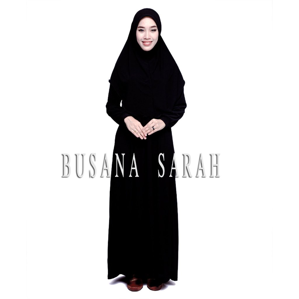 Jubah TANIA Muslimah Hitam Umrah Haji Perempuan Ironless Plus Size ...