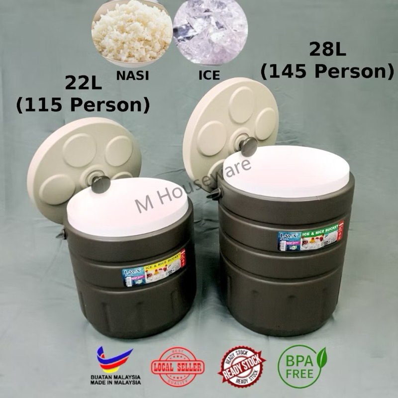 Mk.wares HIGH QUALITY LAVA HOT & COLD BUCKET (22Ltr&28LTR)TONG AIR BATU ...