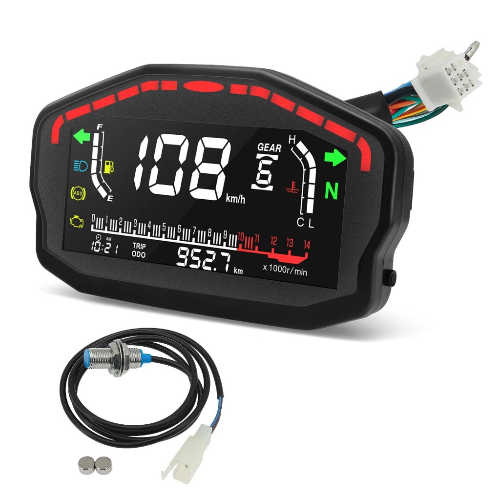 Motorcycle Panel Universal Speedometer Digital rpm Tachometer Water ...