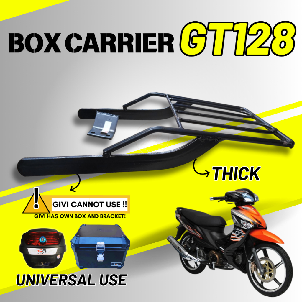 MODENAS GT128 FRIST MODEL REAR BOX MONORACK BOX CARRIER KAKI TABAK HEAVY DUTY PVC KOTAK BESI ...