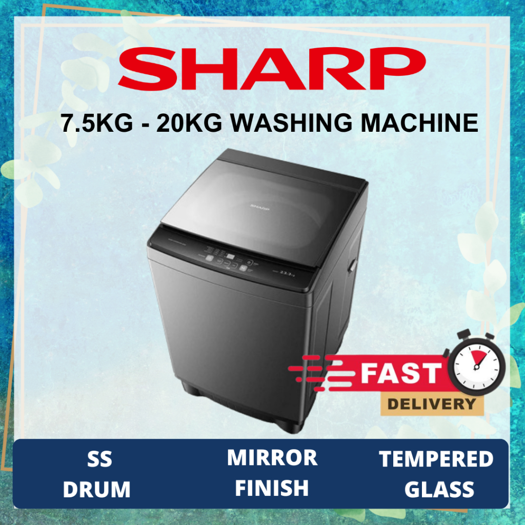 Sharp Full Auto Top Load Washing Machine 7.5kg / 8.5kg / 10.5kg / 15.5kg / 20kg Mesin Basuh ...