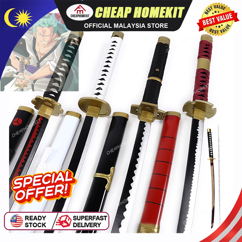 1:1 Wooden Metal One Piece Roronoa Zoro Sword 104CM Anime Luffy Cosplay ...