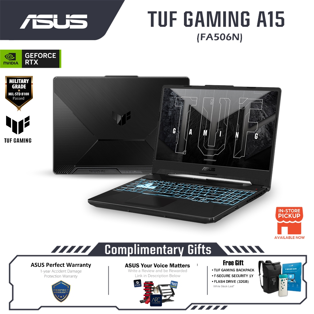 Asus TUF A15 FA506N-FRHN666W 15.6" FHD 144Hz Gaming Laptop (Ryzen™ 7 ...