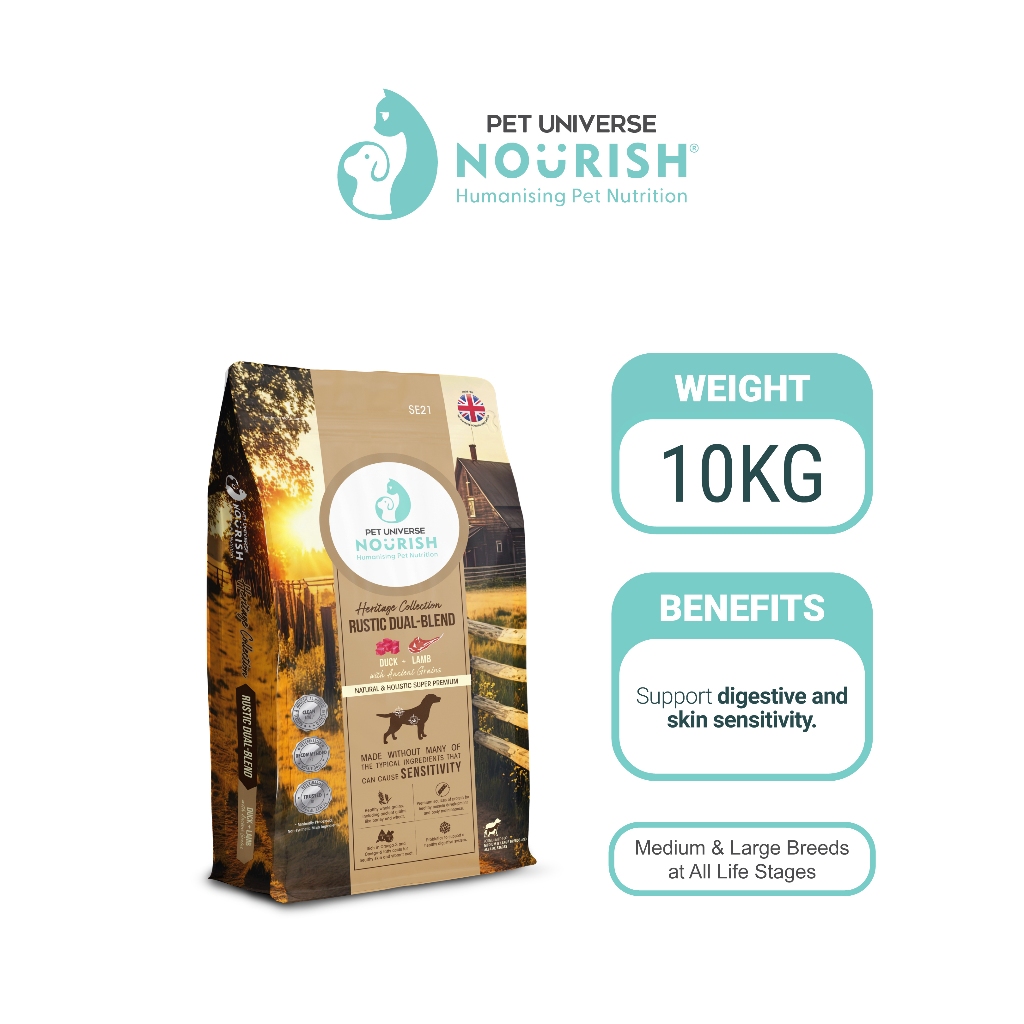 NOURISH Heritage Rustic Dual Blend Sensitivity Dry Dog Food - Lamb ...