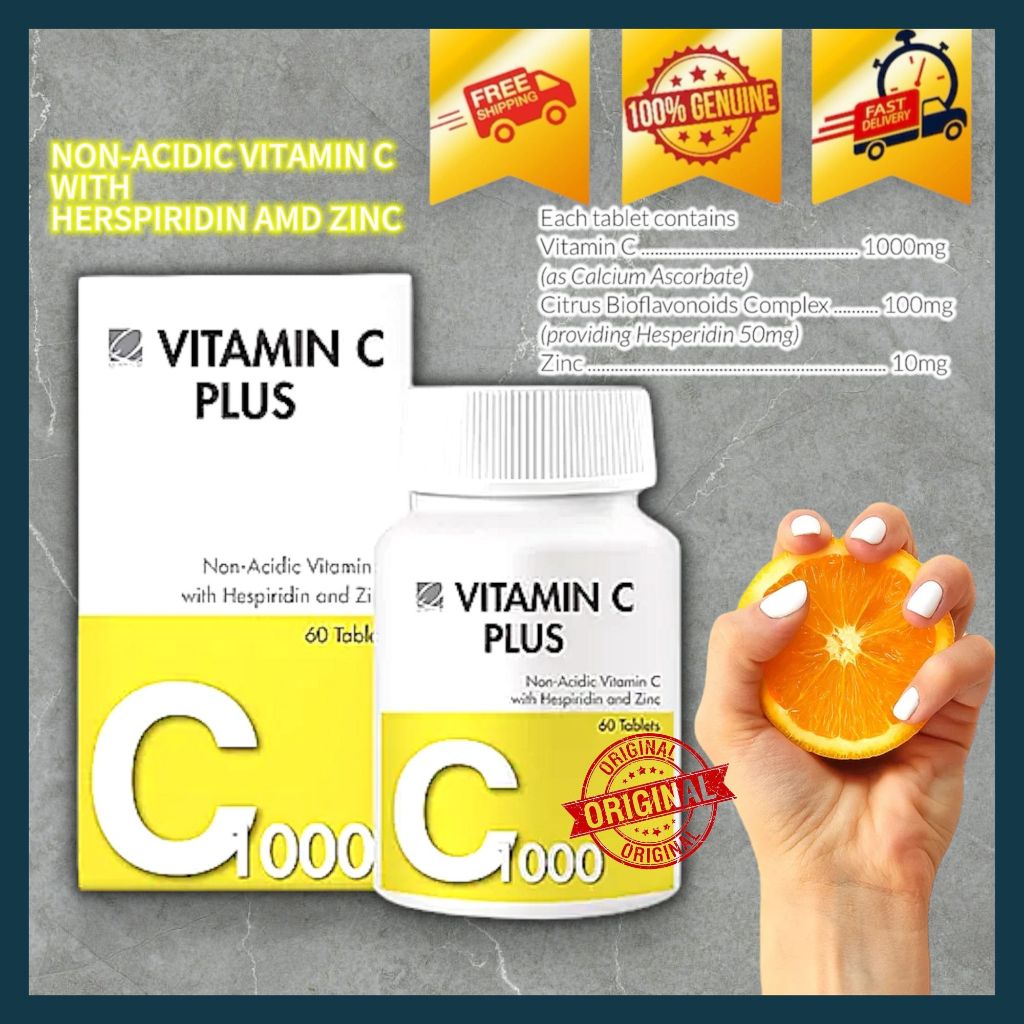 QUANTUM VITAMIN C PLUS 1000MG ZINC 60S [ 100 %ORIGINAL EXP 07/2026 ...