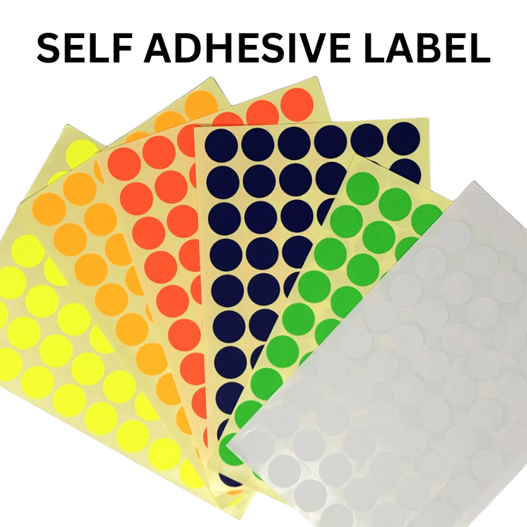SELF ADHESIVE LABEL / PAPER PELEKAT PUTIH 10 HELAI / PACK Round and ...