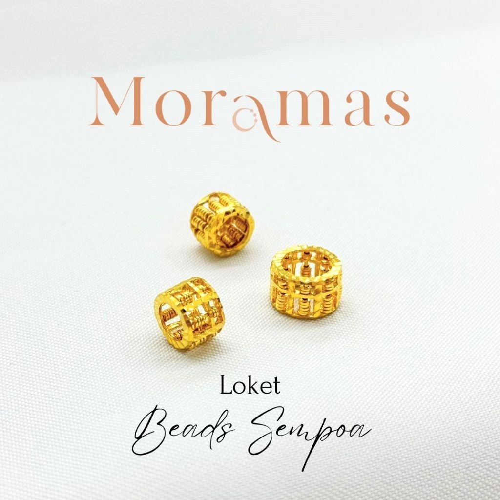 Moramas ABACUS Bead Pendant 916 Gold/ Loket Bead SEMPOA Emas 916/ 算盘串珠 ...