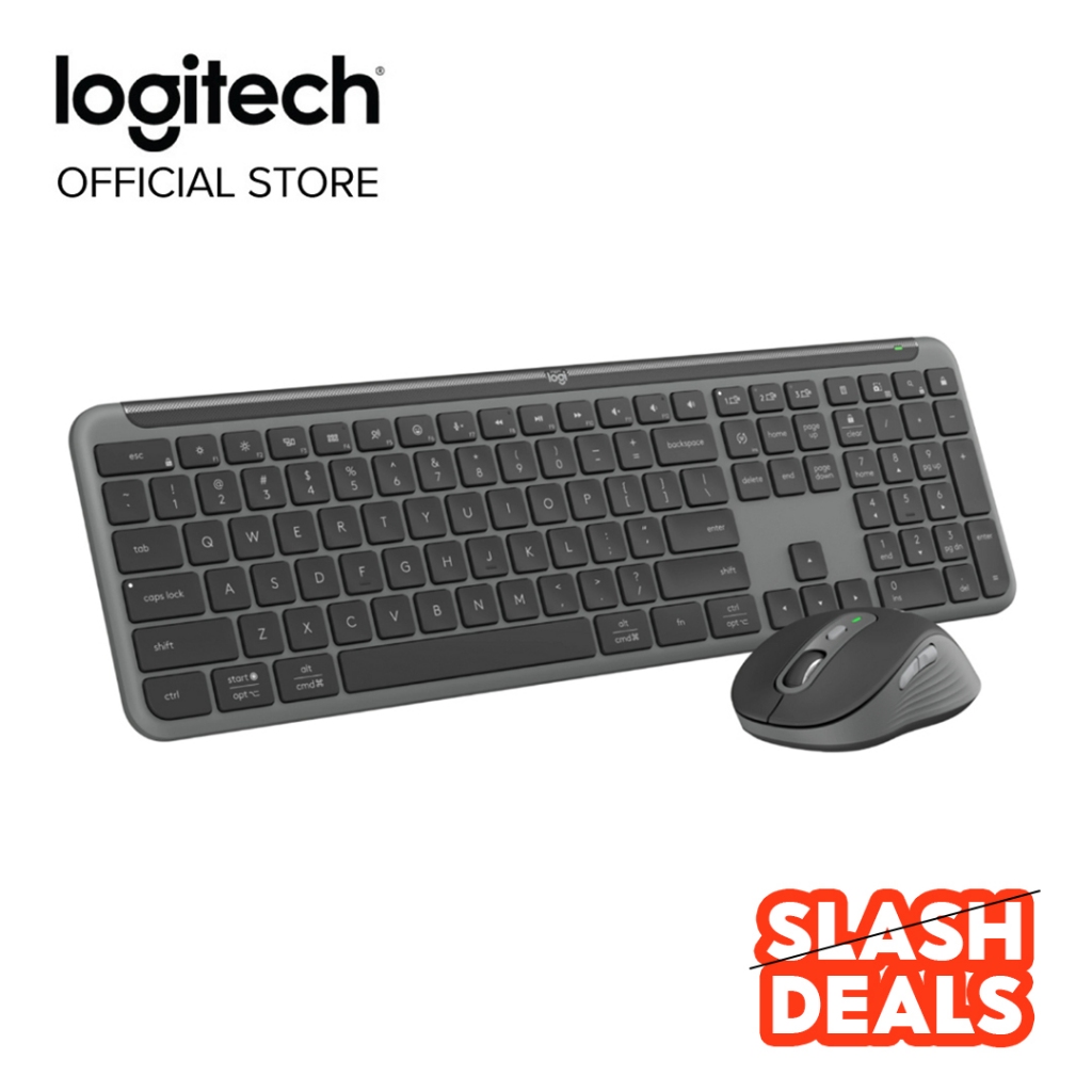 Logitech MK950 Signature Slim Wireless Keyboard and Mouse Combo, Sleek ...