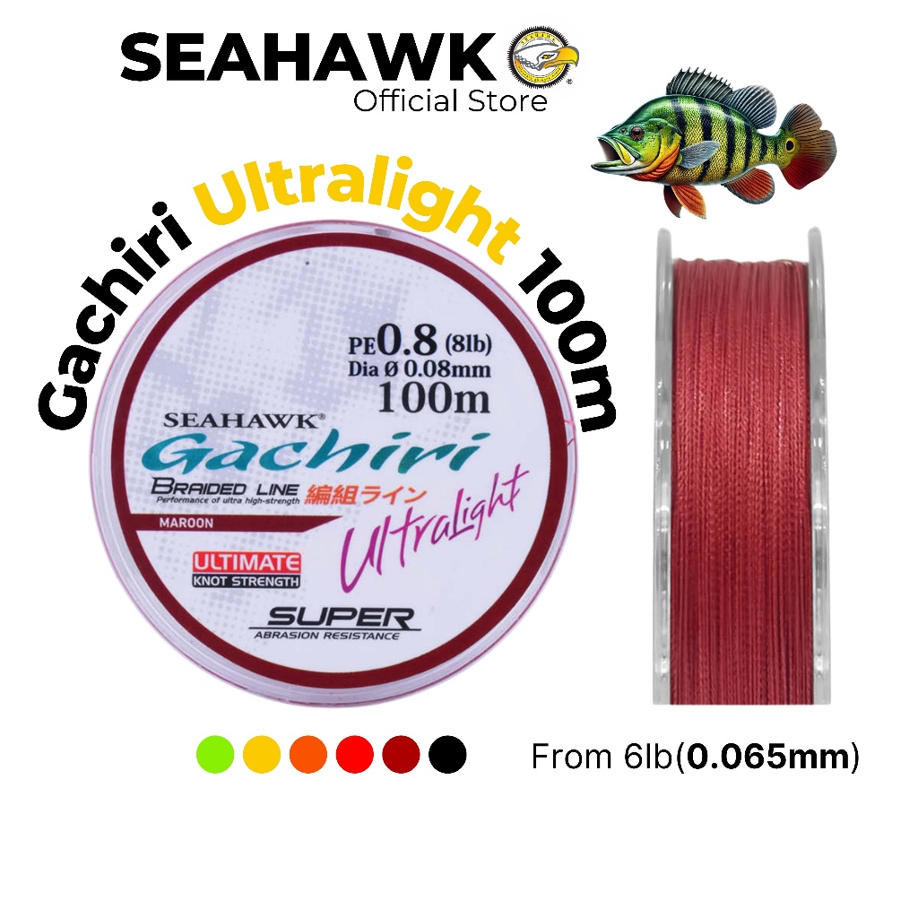 Seahawk Gachiri UL 4x 100M//150M 100% PE Braid Ultralight Fishing Braided Lines | Shopee Malaysia