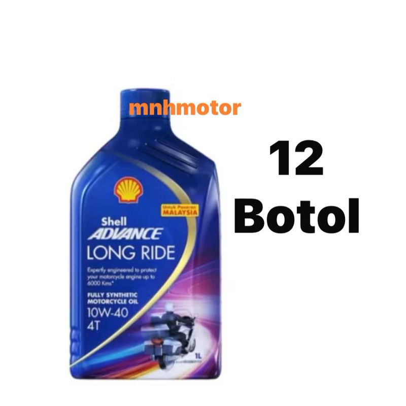 【3/6/9/12 BOTOL】 Shell Advance 4T Long Ride 10W-40 Fully Synthetic ...