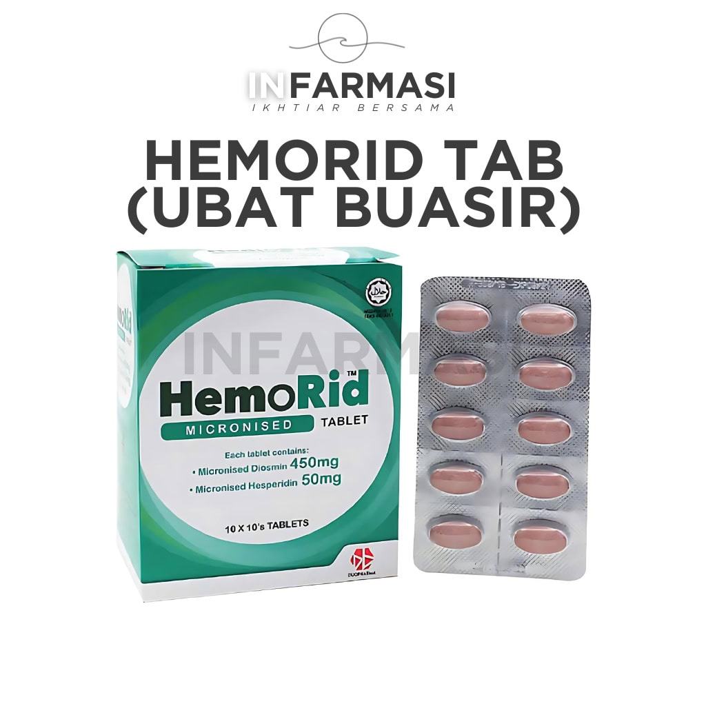 Hemorid Tablet Micronized 500mg (1 Strip/10 Tablets) - Ubat Buasir ...
