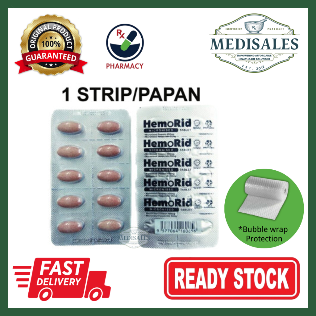 (1 STRIP) HEMORID MICRONISED 450/50MG TABLET 10'S (EXP 04/2026) HEMO ...