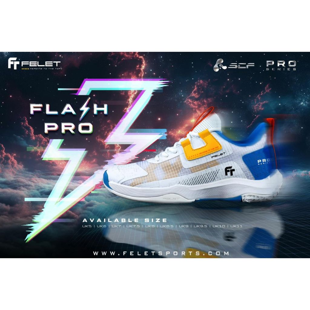 FELET Badminton Shoes FLASH PRO / WRAPY PRO / FLYING PRO Shoes (100% ...