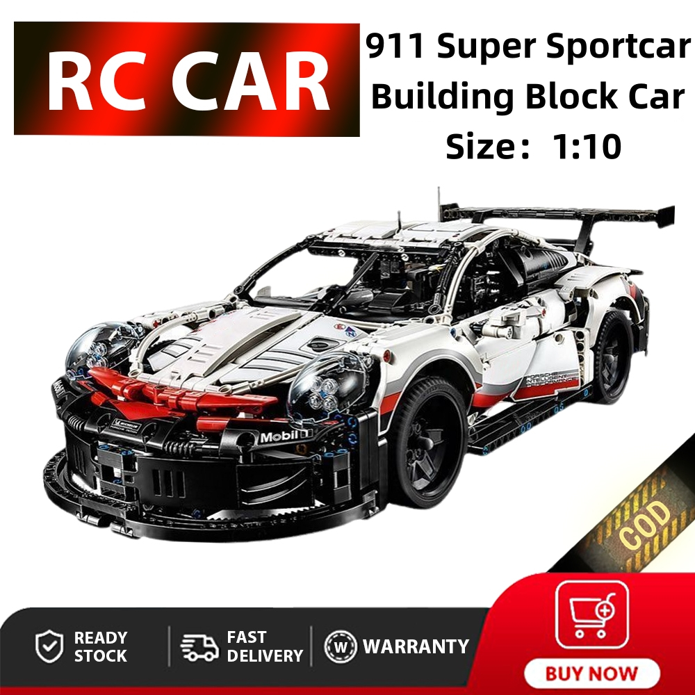 Porsche 911 RSR 1:8 Building Bricks Car Compatible With Model High ...