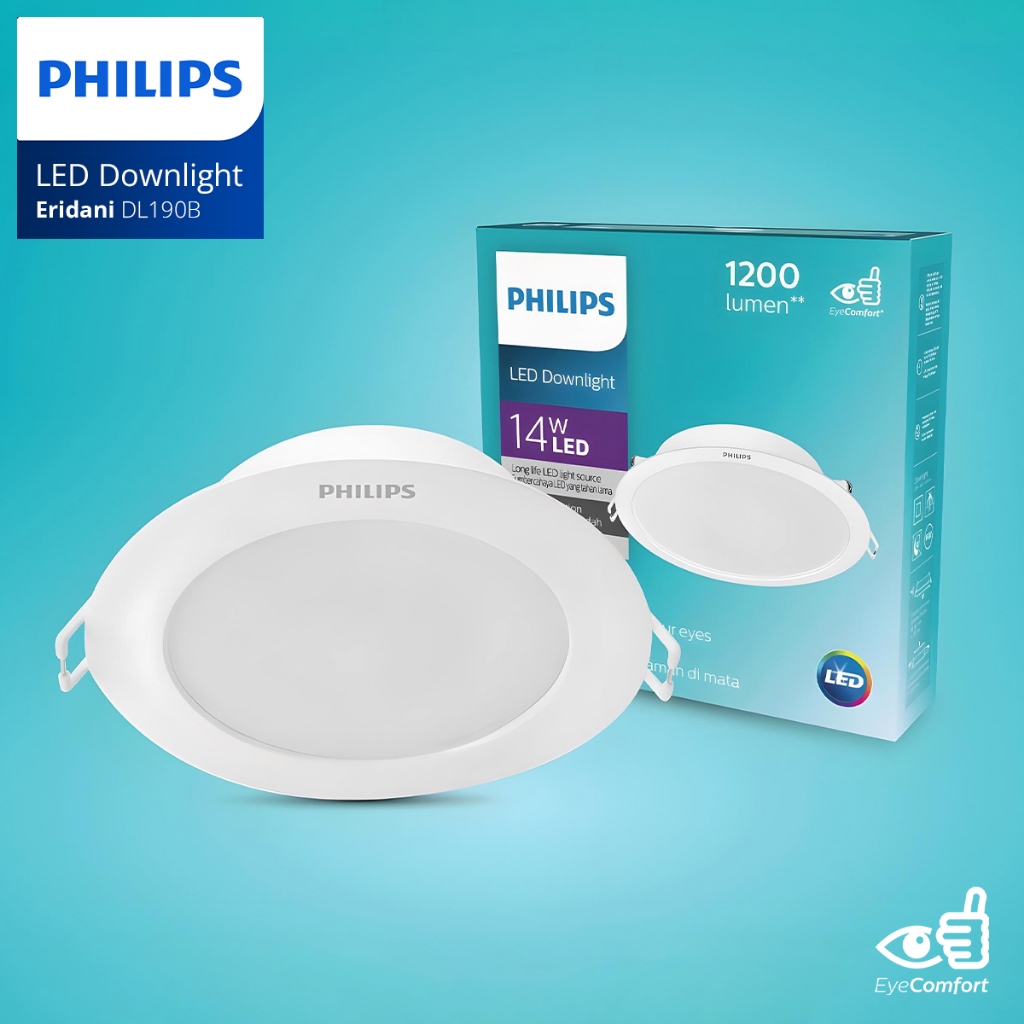 PHILIPS Eridani DL190B Recess Downlight 4” 6” 8” 10W 14W 23W Daylight/Coolwhite/Warmwhite LED ...