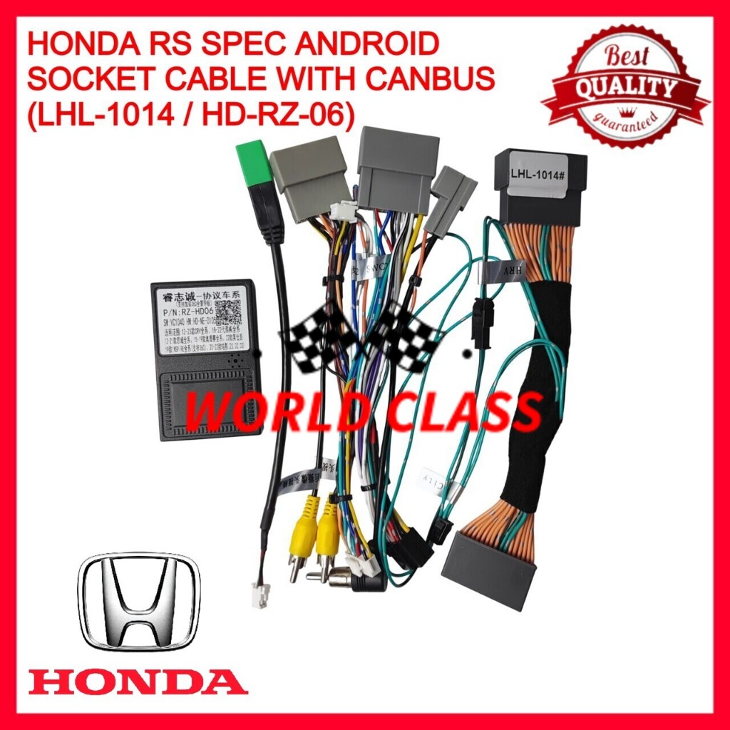 HONDA RS SPEC ANDROID SOCKET CABLE WITH CANBUS (LHL-1014/HD-RZ-06 ...
