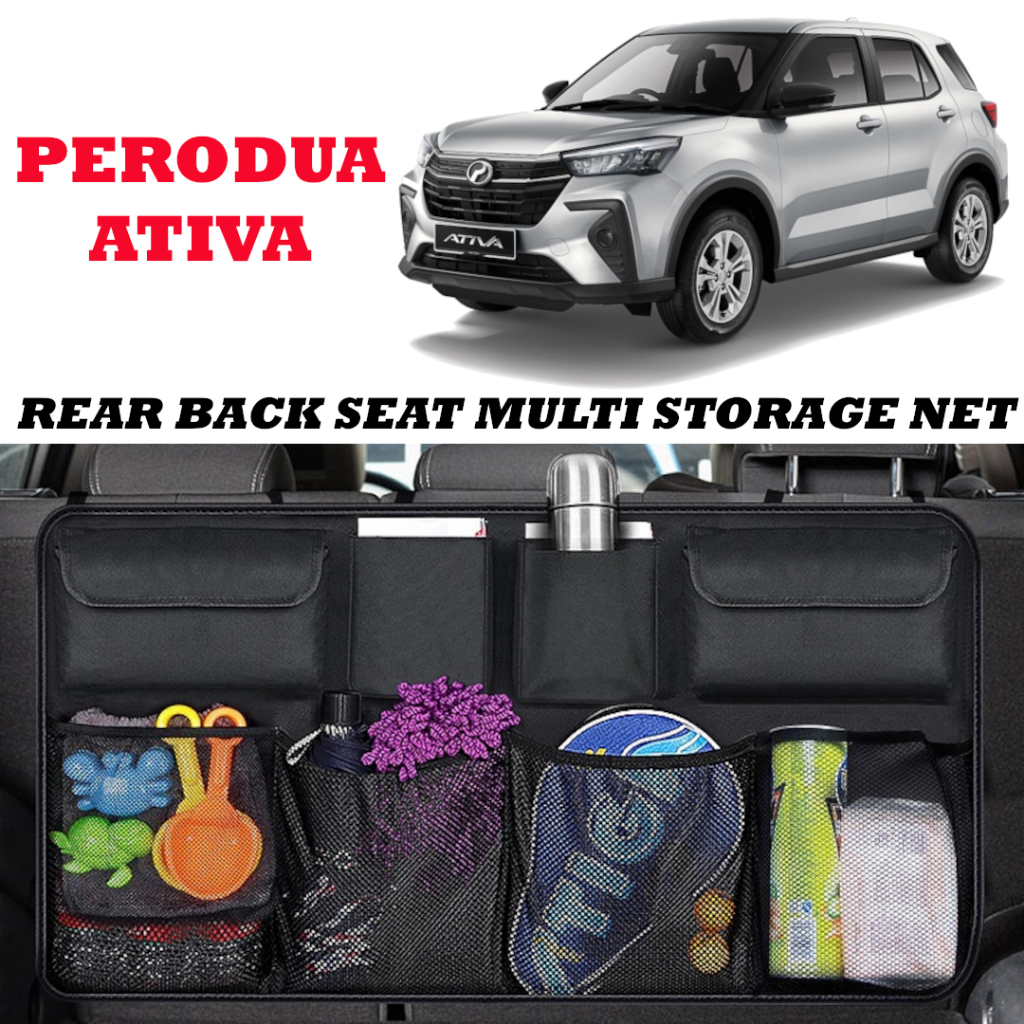 Perodua Ativa Car Rear Back Seat Multi Storage Net Organizer Drink ...
