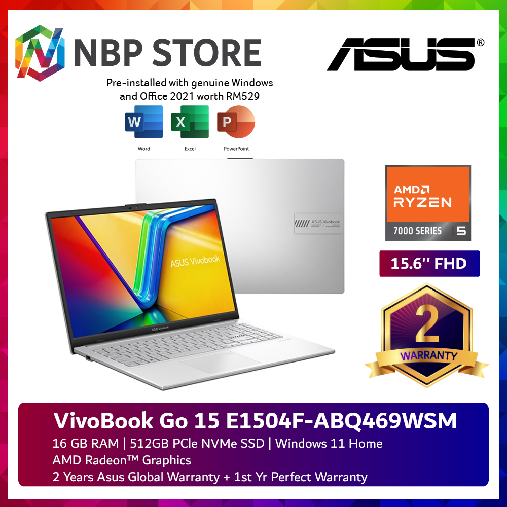 Asus VivoBook Go 15 E1504F-ABQ469WSM 15.6'' FHD Laptop Cool Silver ...