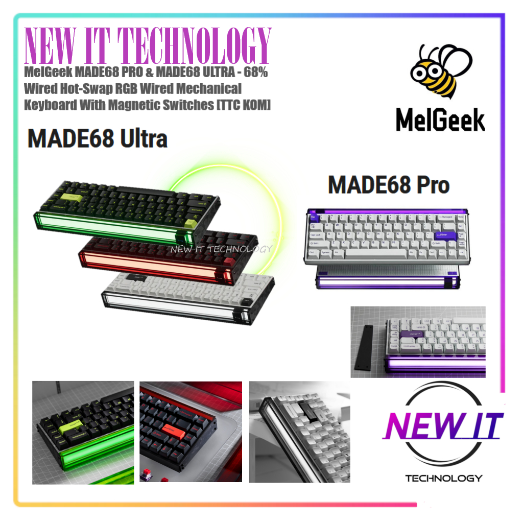 MelGeek MADE68 PRO & MADE68 ULTRA - 68% Wired Hot-Swap RGB Wired Mechanical Keyboard With ...