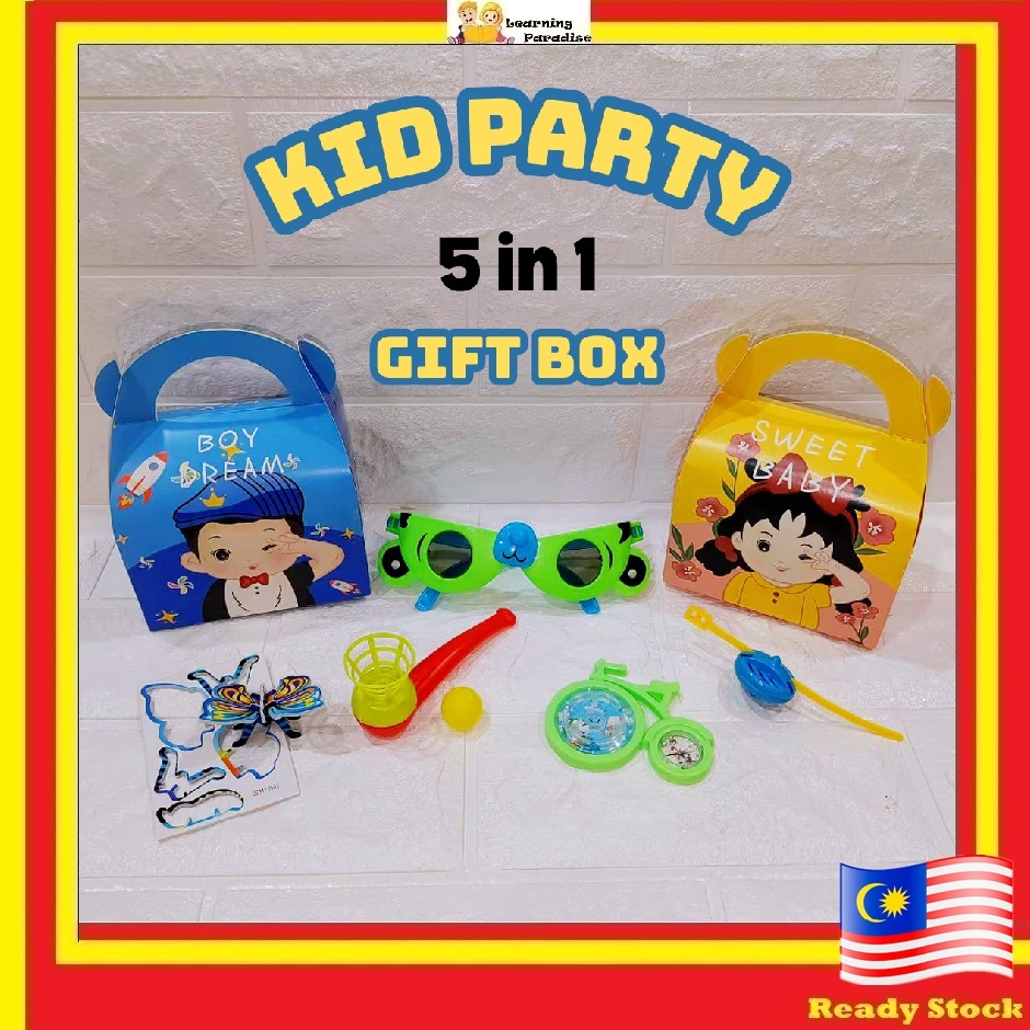 🇲🇾 5 in 1 Kids Party Pack Set Gift Box 3D Puzzle Kindergarten Birthday ...