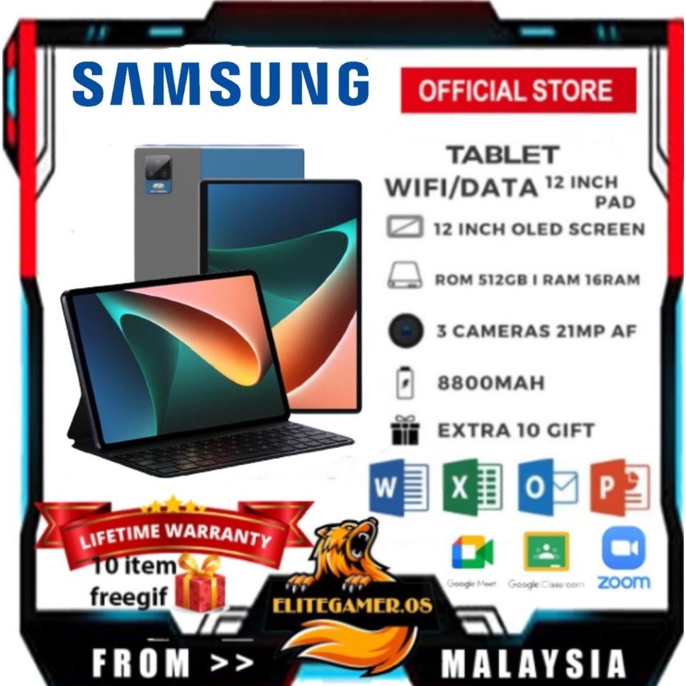 Samsung Galaxy Tablet S Pro Android 12 Inch Tablet Learning Tablet for ...