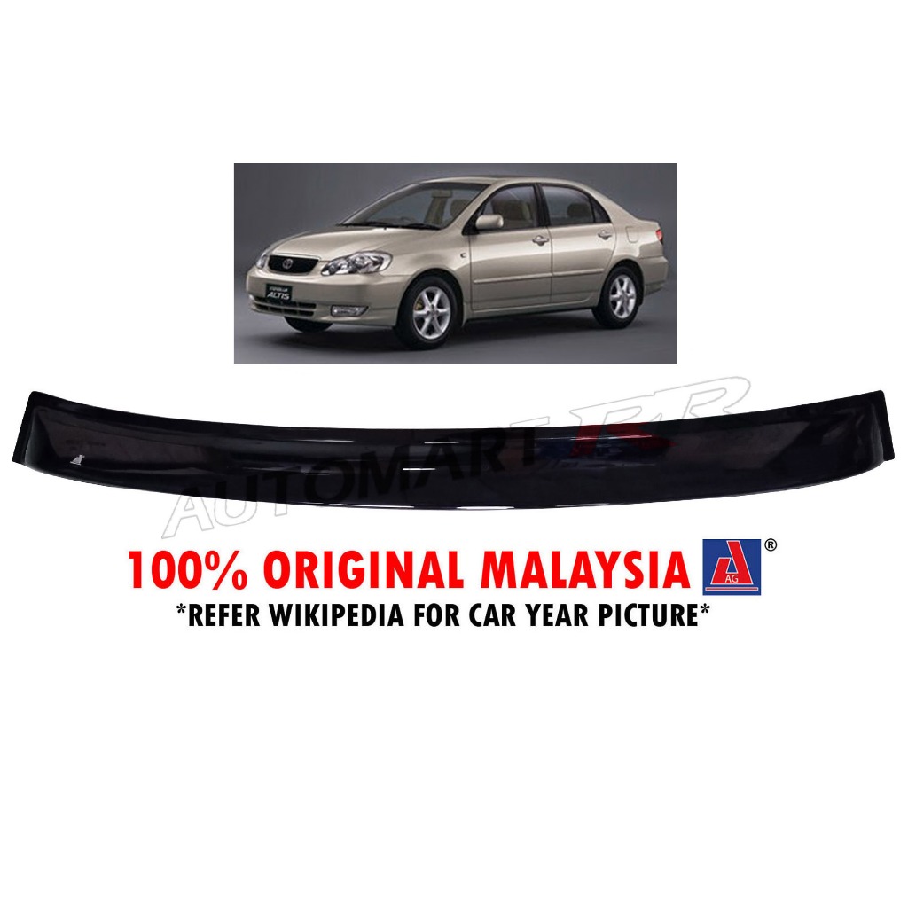 Toyota Corolla Altis Ninth Generation (2001 - 2005) AG Rear Wing Visor ...