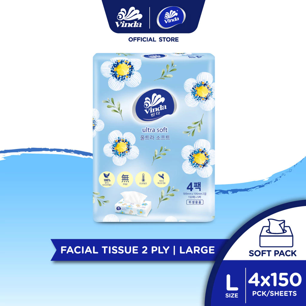 NEW EDITION !! VINDA ULTRA SOFT KOREAN SERIES 4X150S TISSUE PAPER ...