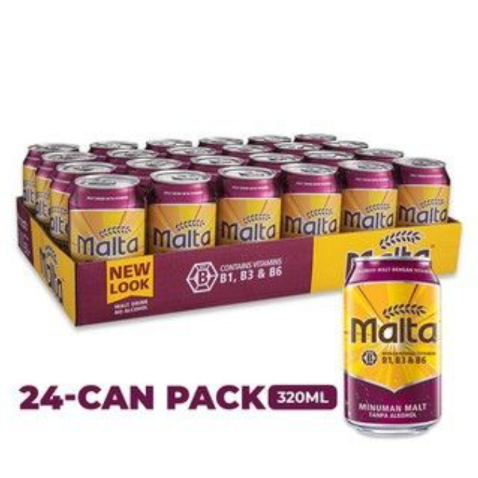 Malta Malt Drink with NO ALCOHOL (320ml x24 cans/tins) 1 Carton ...