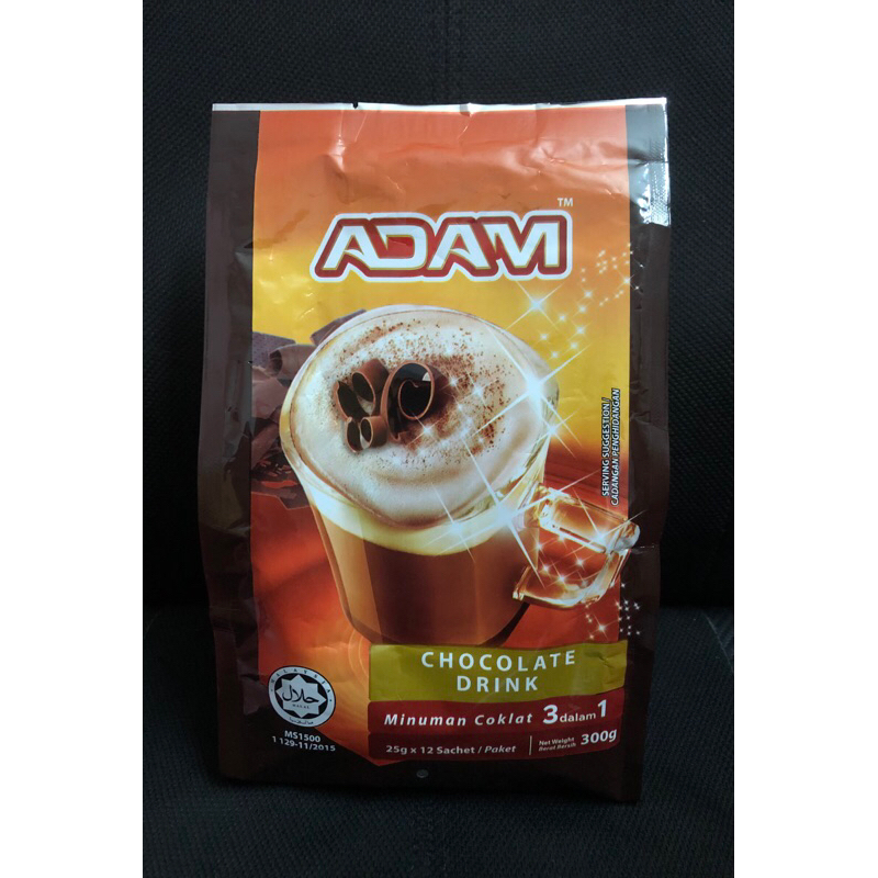 ADAM CHOCOLATE DRINK - Sachet Pack 300g (25g x 12sachet) | Shopee Malaysia