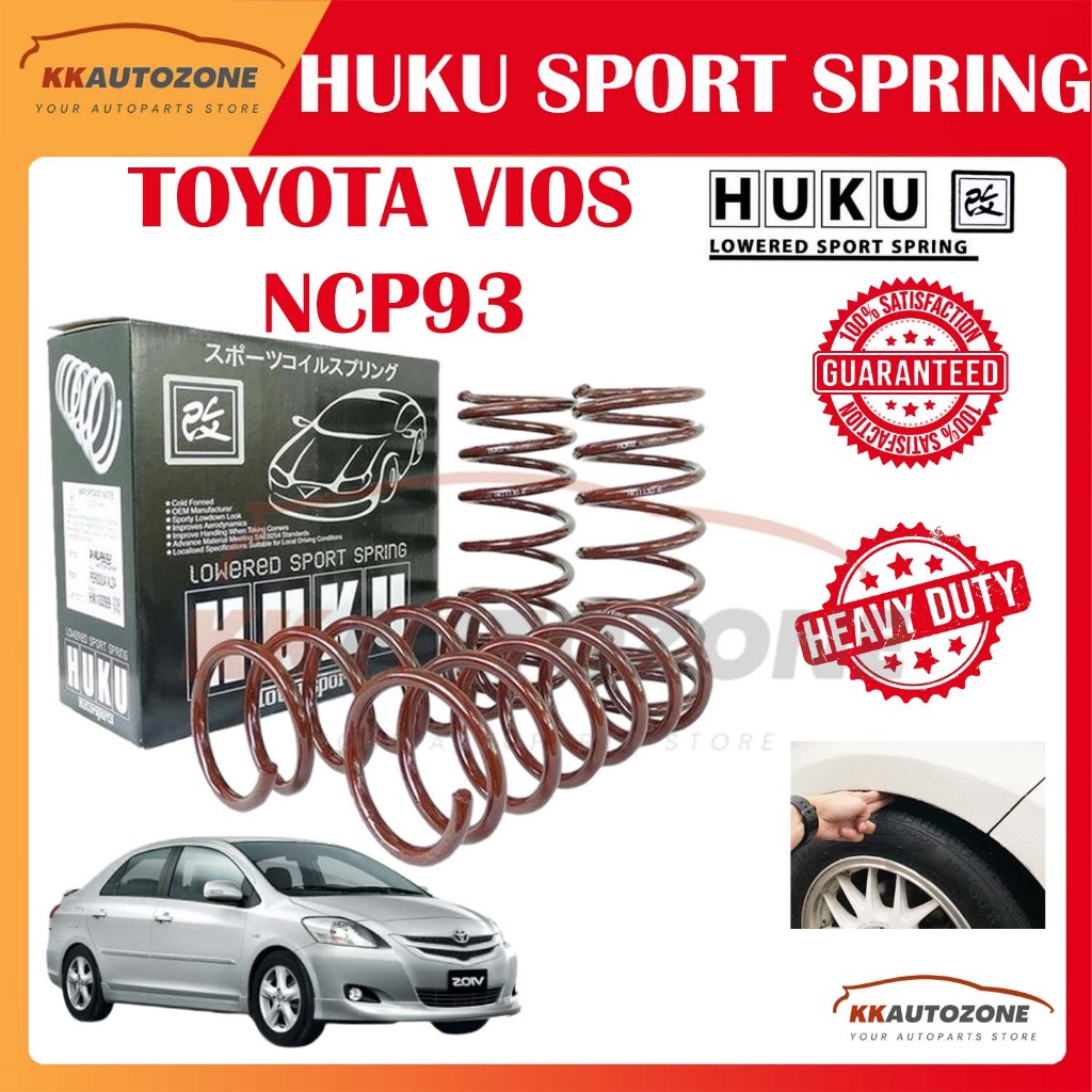 100% ORIGINAL Toyota Vios NCP93 Huku Heavy Duty Lowered Sport Spring ...